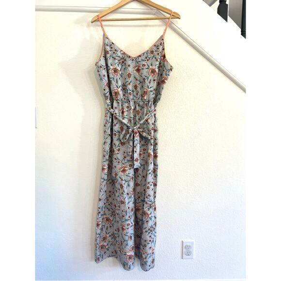 Leith | Pants & Jumpsuits | Leith Piped Cami Jumpsuit Floral Wide Leg ...